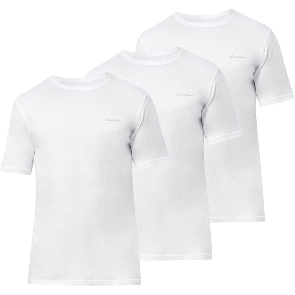 Eddie Bauer Mens Classic Casual Basic Cotton Crew Neck T-Shirt (3 Pack ...